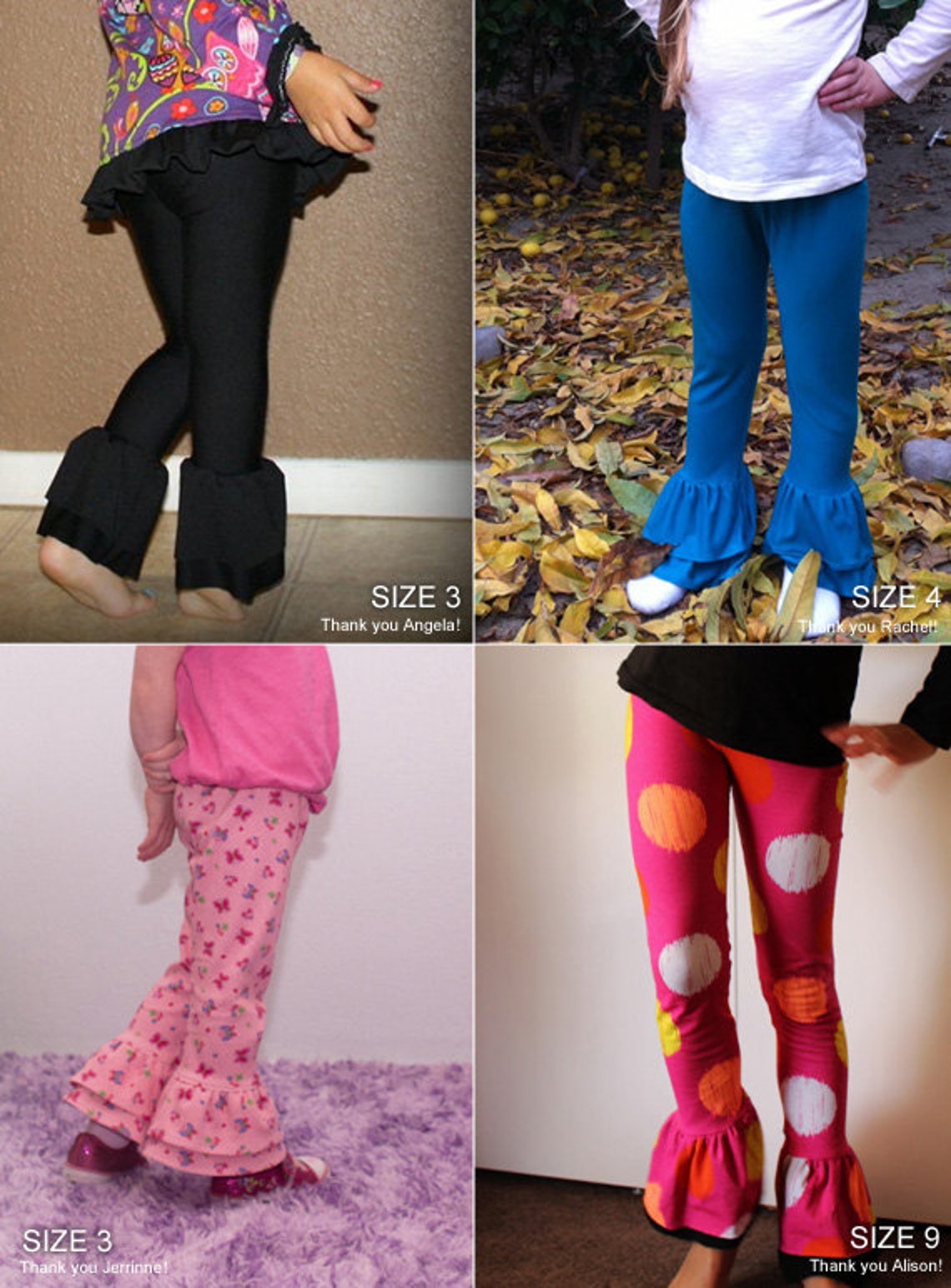 Toddler Ruffle LEGGINGS Epattern Girls Ruffle Leggings | Etsy