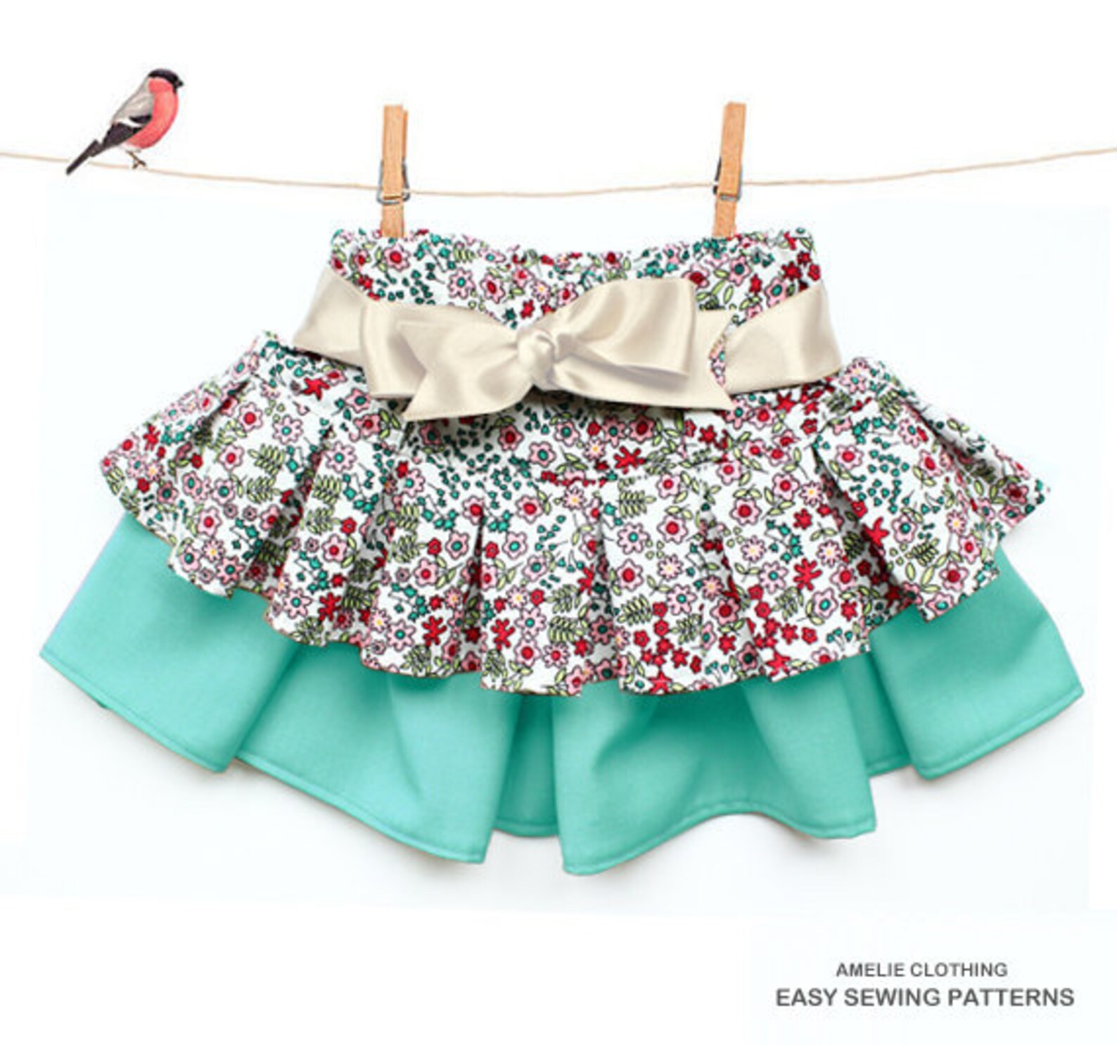 Girls Twirl Skirt Pattern - ONE Skirt THREE Styles - Sizes 1 to 8 Years ...