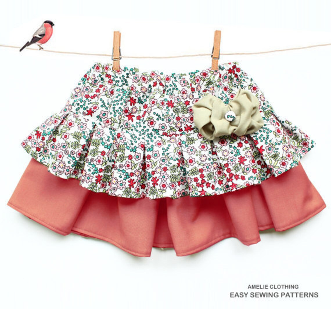 Girls Twirl Skirt Pattern - ONE Skirt THREE Styles - Sizes 1 to 8 Years ...