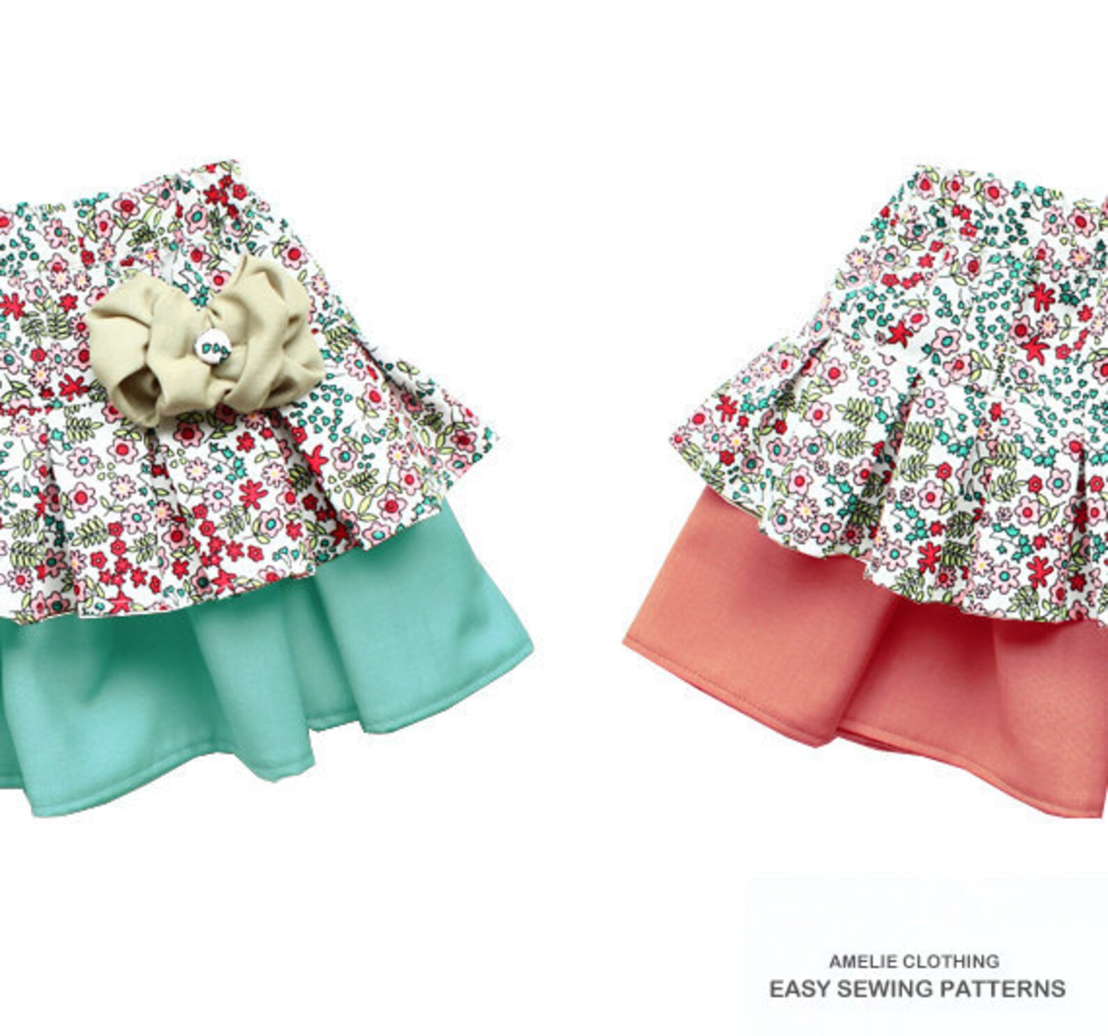 Girls Twirl Skirt Pattern - ONE Skirt THREE Styles - Sizes 1 to 8 Years ...