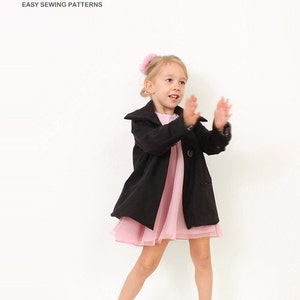Little Girls COAT Pattern - Pdf Children Sewing Patterns - Sizes 3T, 4 ...