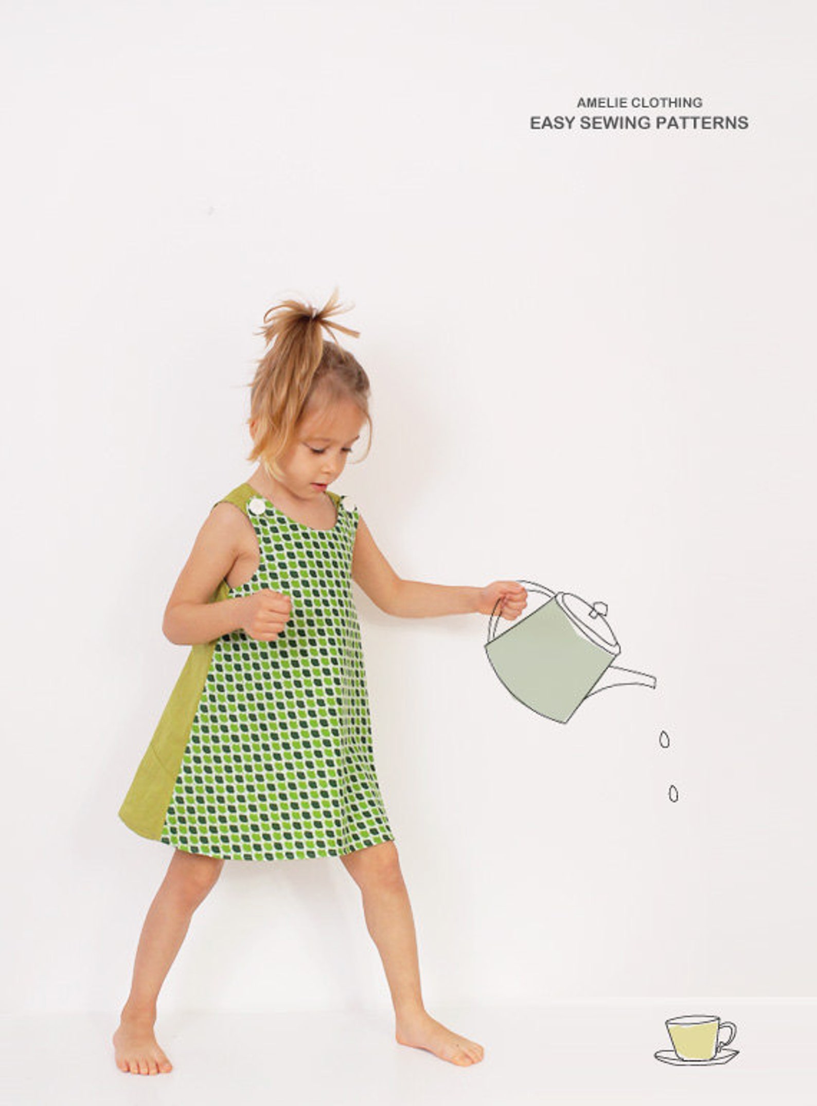 Reversible A Line DRESS Pattern - Girls Dress Patterns Pdf - Sizes From ...