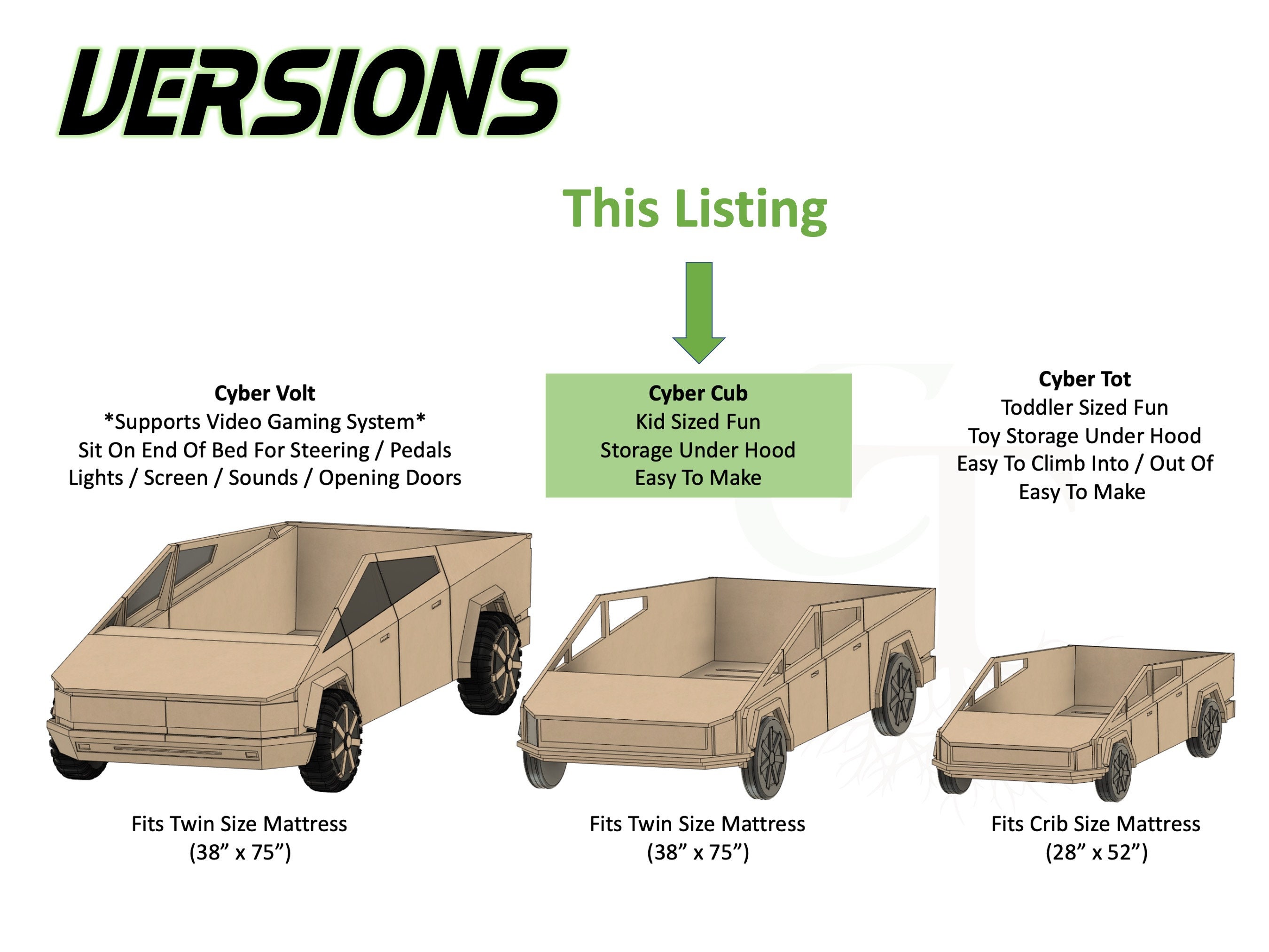 CYBERTRUCK Bed - Twin Size Plans - Etsy