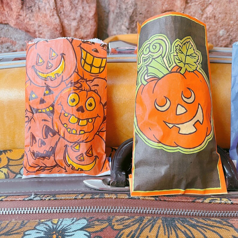 Vintage Halloween Candy Treat Bags set of 4 - Etsy