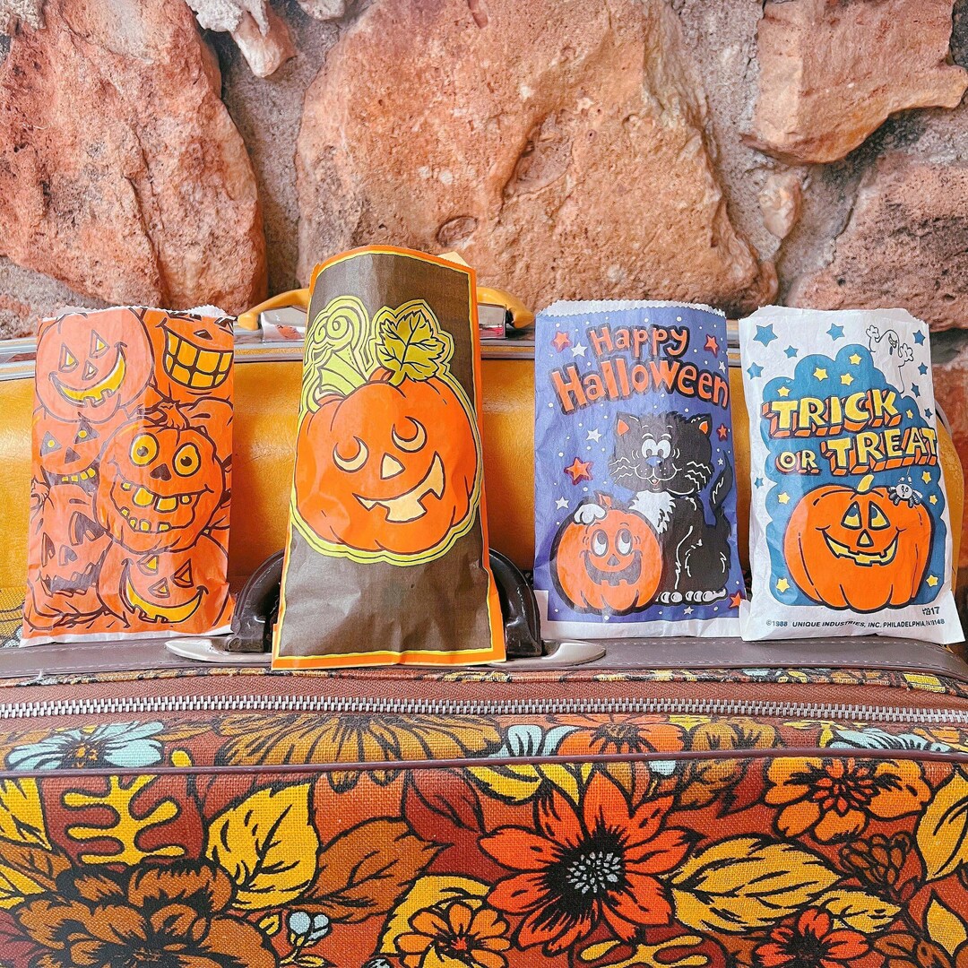 Vintage Halloween Candy Treat Bags set of 4 - Etsy