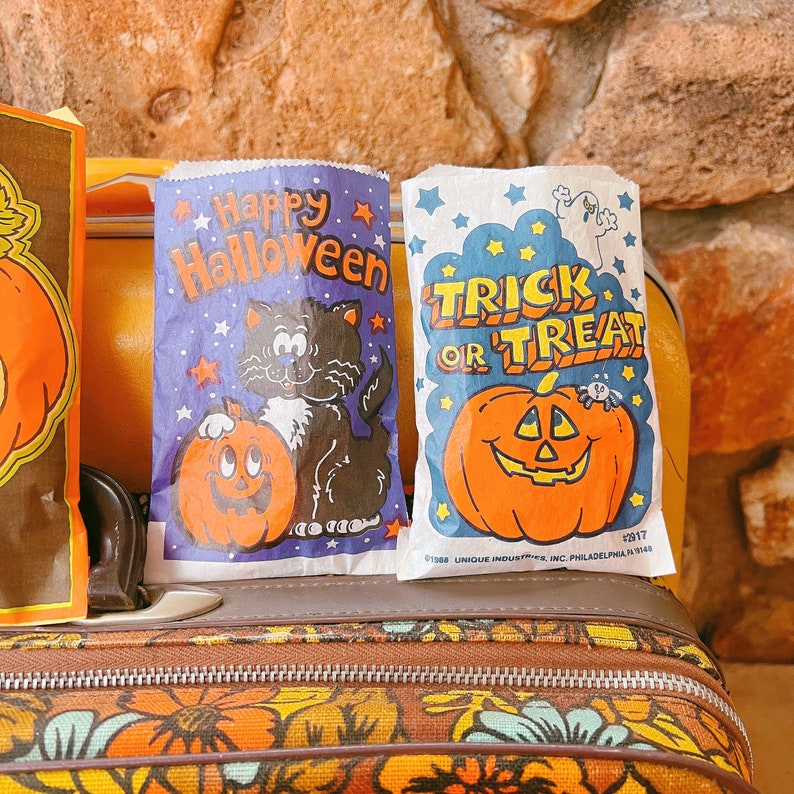Vintage Halloween Candy Treat Bags set of 4 - Etsy
