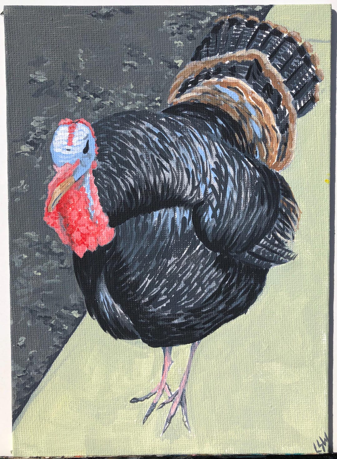 Wild Turkey Painting - Acrylic on Canvas Board 5x7 - Etsy