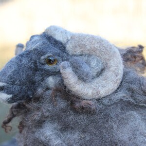 Needle Felted Ram Sculpture: Handmade Wool Art, Home Decor - Etsy