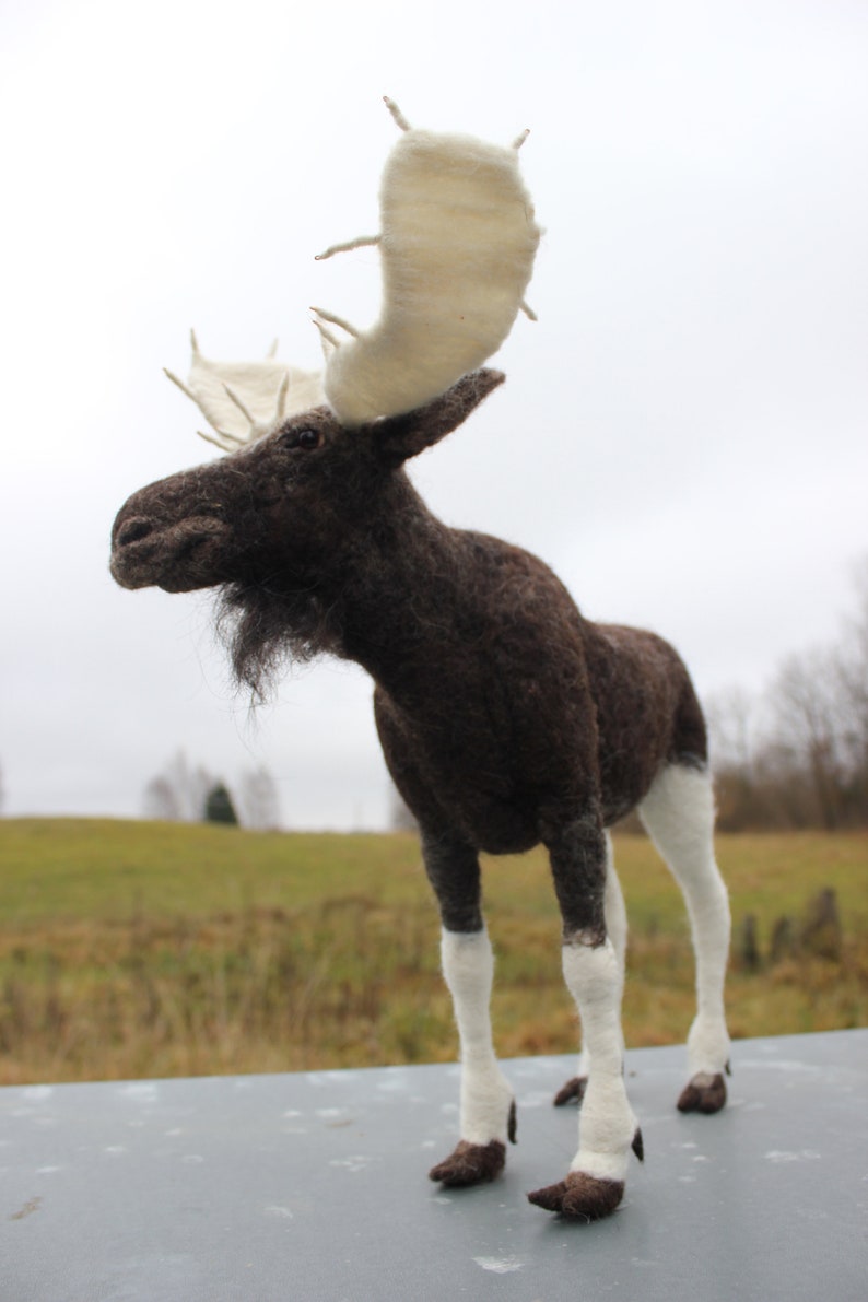 Felted Moose-needle Felted Animal- Soft Sculpture-fiber Arts - Etsy