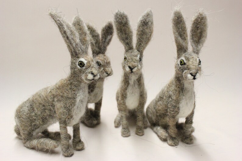 Needle Felted Hare Felted Soft Sculpture Easter Wool Gift - Etsy