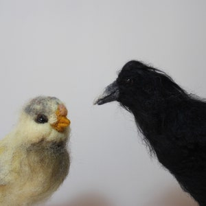 Needle Felted Crow, Black Crow Sculpture, Felt Bird Art Gift - Etsy