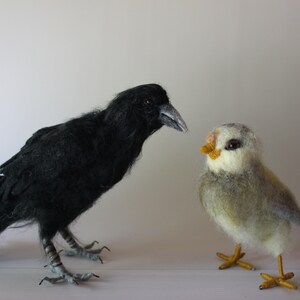 Needle Felted Crow, Black Crow Sculpture, Felt Bird Art Gift - Etsy