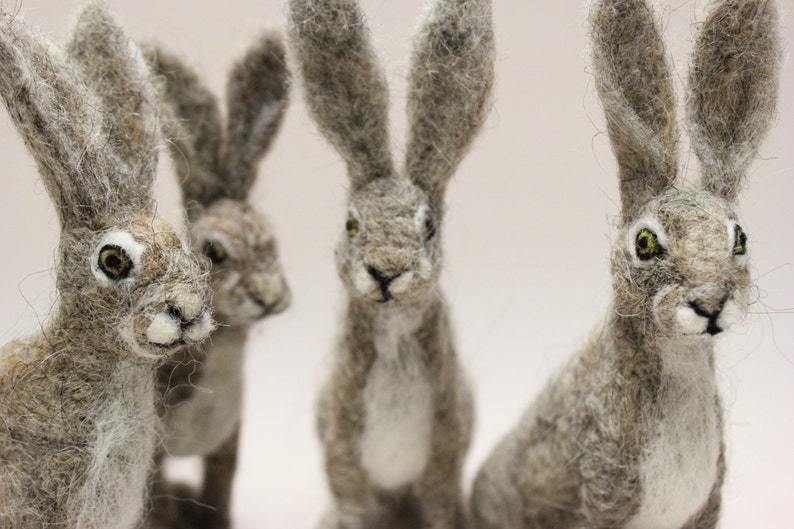 Needle Felted Hare Felted Soft Sculpture Easter Wool Gift - Etsy