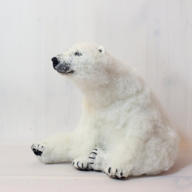 Felt Polar Bear - Etsy