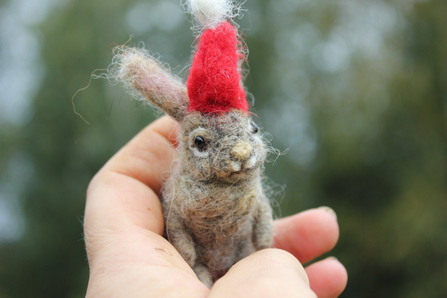 Felted Hare-Christmas ornament-Christmas Bunny decor-Winter | Etsy