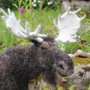 Felted Moose-needle Felted Animal- Soft Sculpture-fiber Arts - Etsy