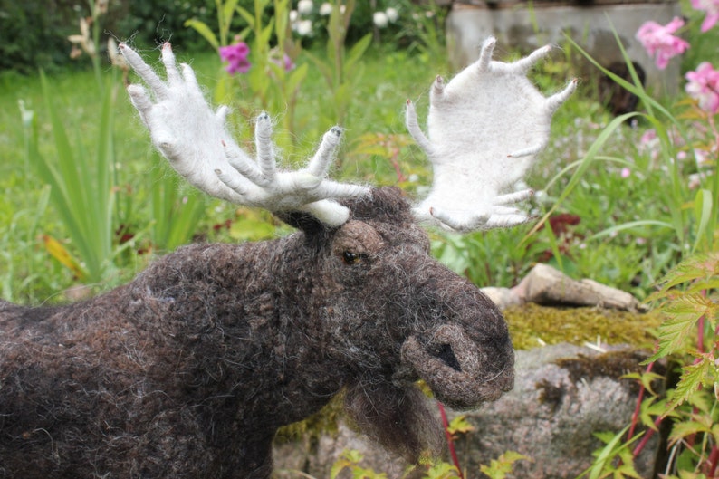 Felted Moose-needle Felted Animal- Soft Sculpture-fiber Arts - Etsy