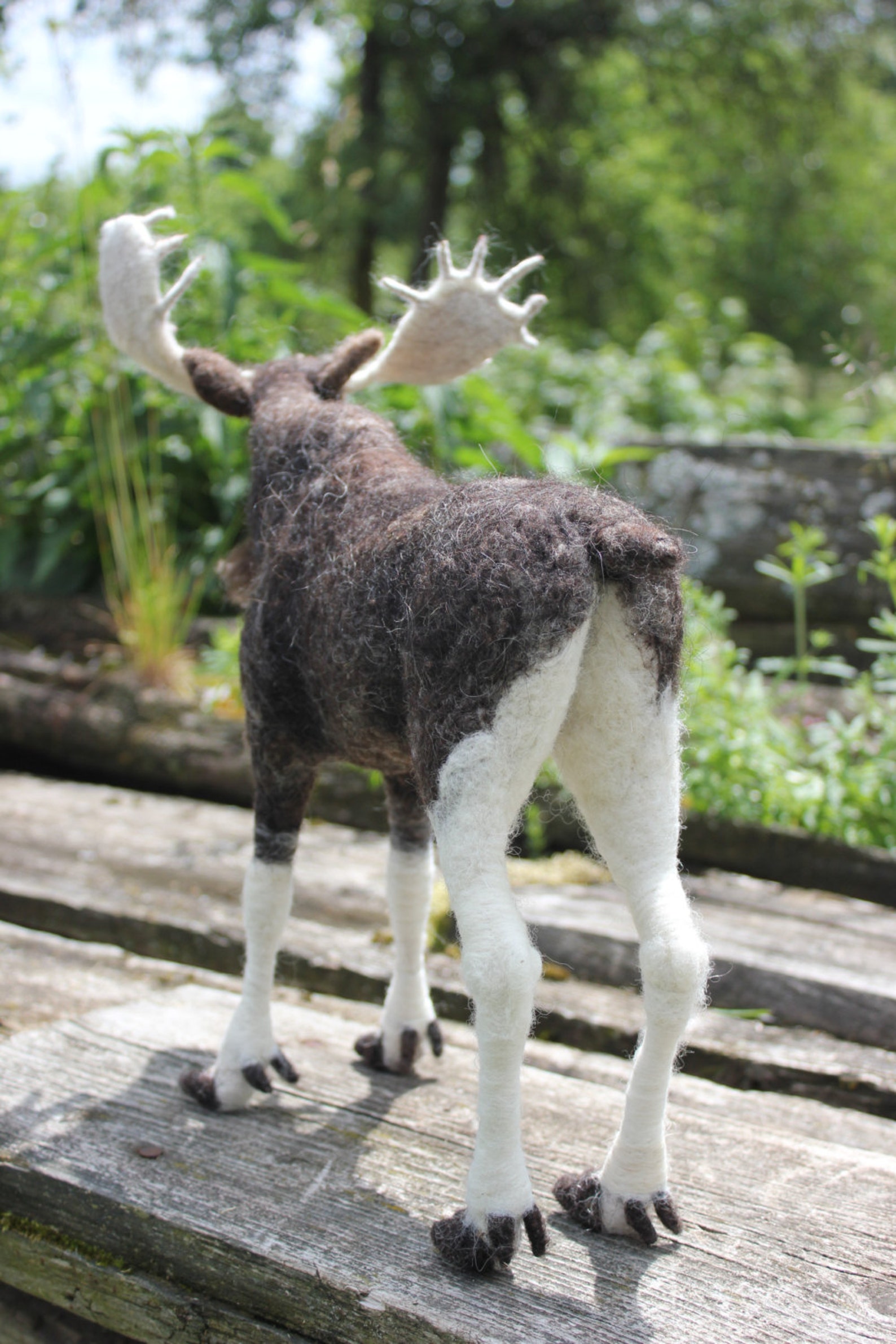 Felted moose-needle felted animal soft sculpture-fiber arts | Etsy