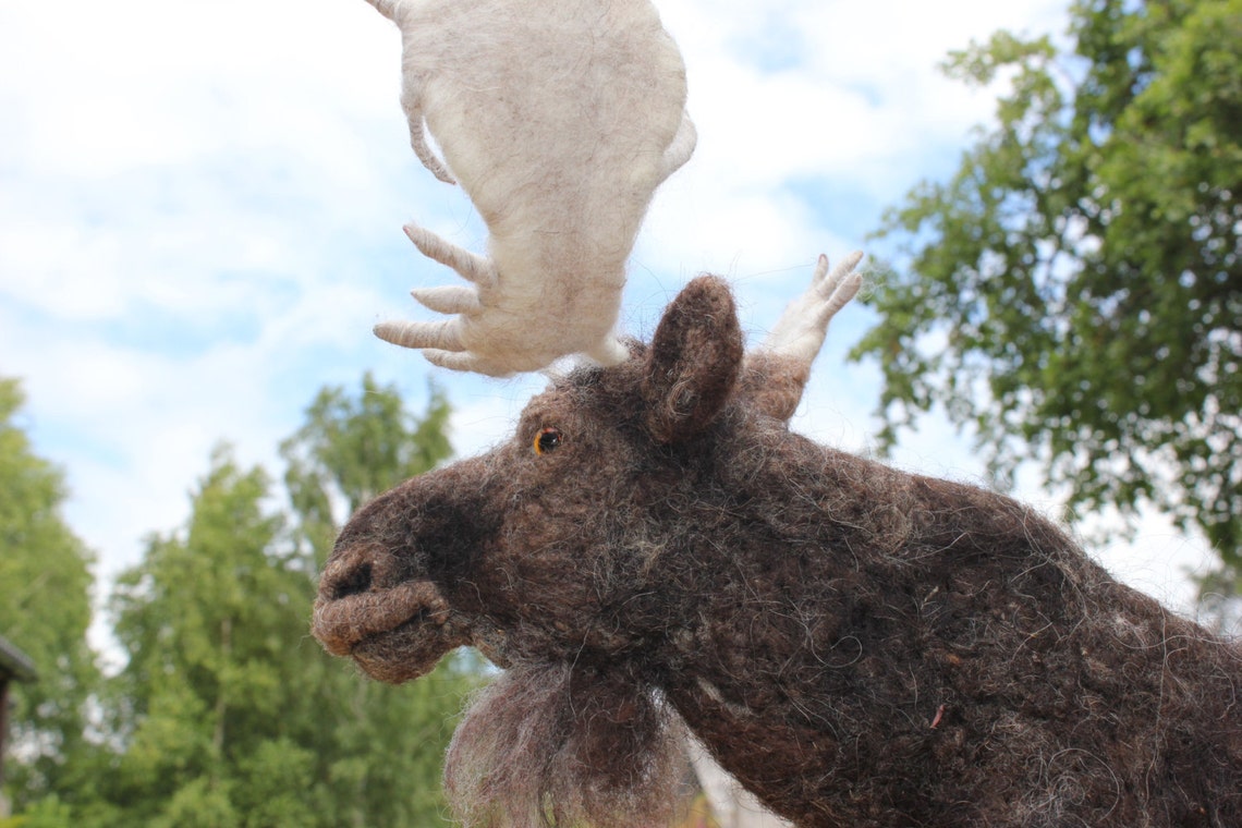 Felted Moose-needle Felted Animal Soft Sculpture-fiber Arts - Etsy