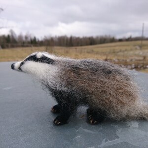 Needle Felted Badger: Handmade Wool Animal Soft Sculpture - Etsy UK
