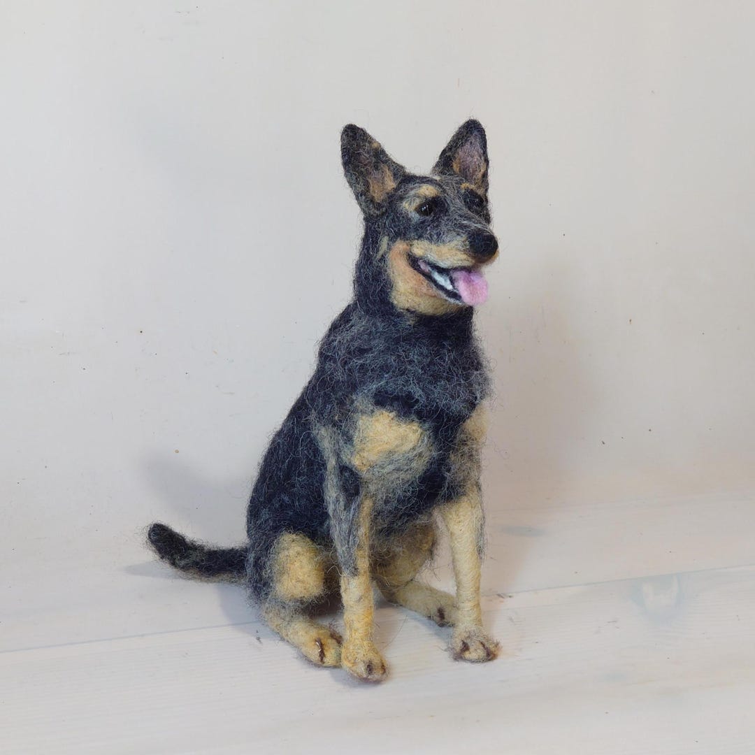 Wool Felted Dog Sculpture Fiber Art Custom Dog Replica - Etsy