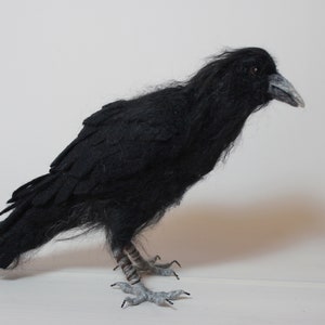 Needle Felted Crow, Black Crow Sculpture, Felt Bird Art Gift - Etsy