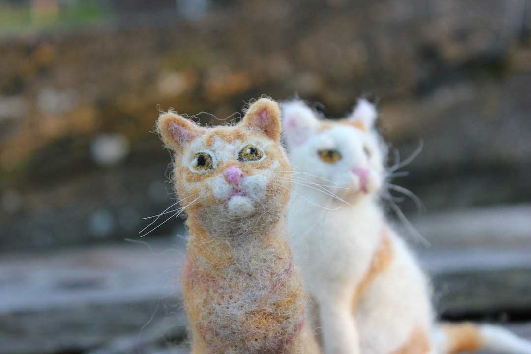 Custom Needle Felted Cat-portrait of Your Pet. Wool Animal Sculpture ...