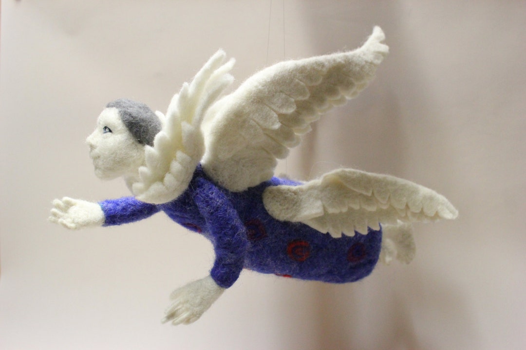 Needle Felted Jewish Angel Ornament: Handmade Wool Art Doll - Etsy