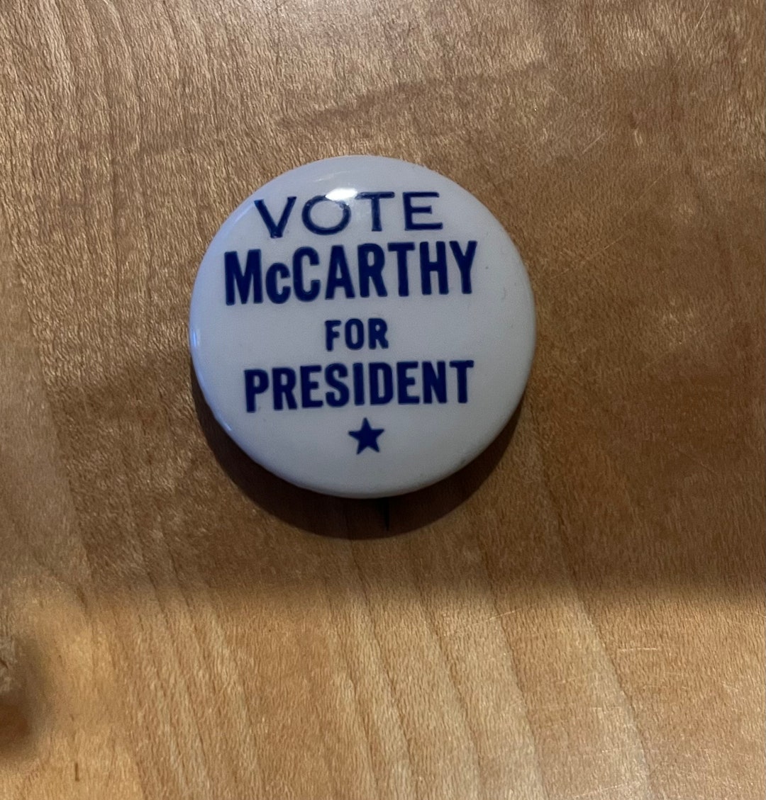 Vintage 1968 Mccarthy Campaign Button/ "vote Mccarthy for President ...