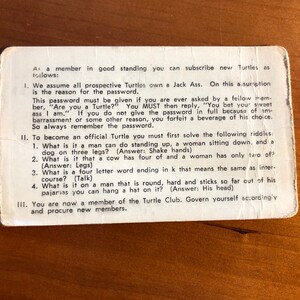 Vintage Membership Card International Association of Turtles/ - Etsy