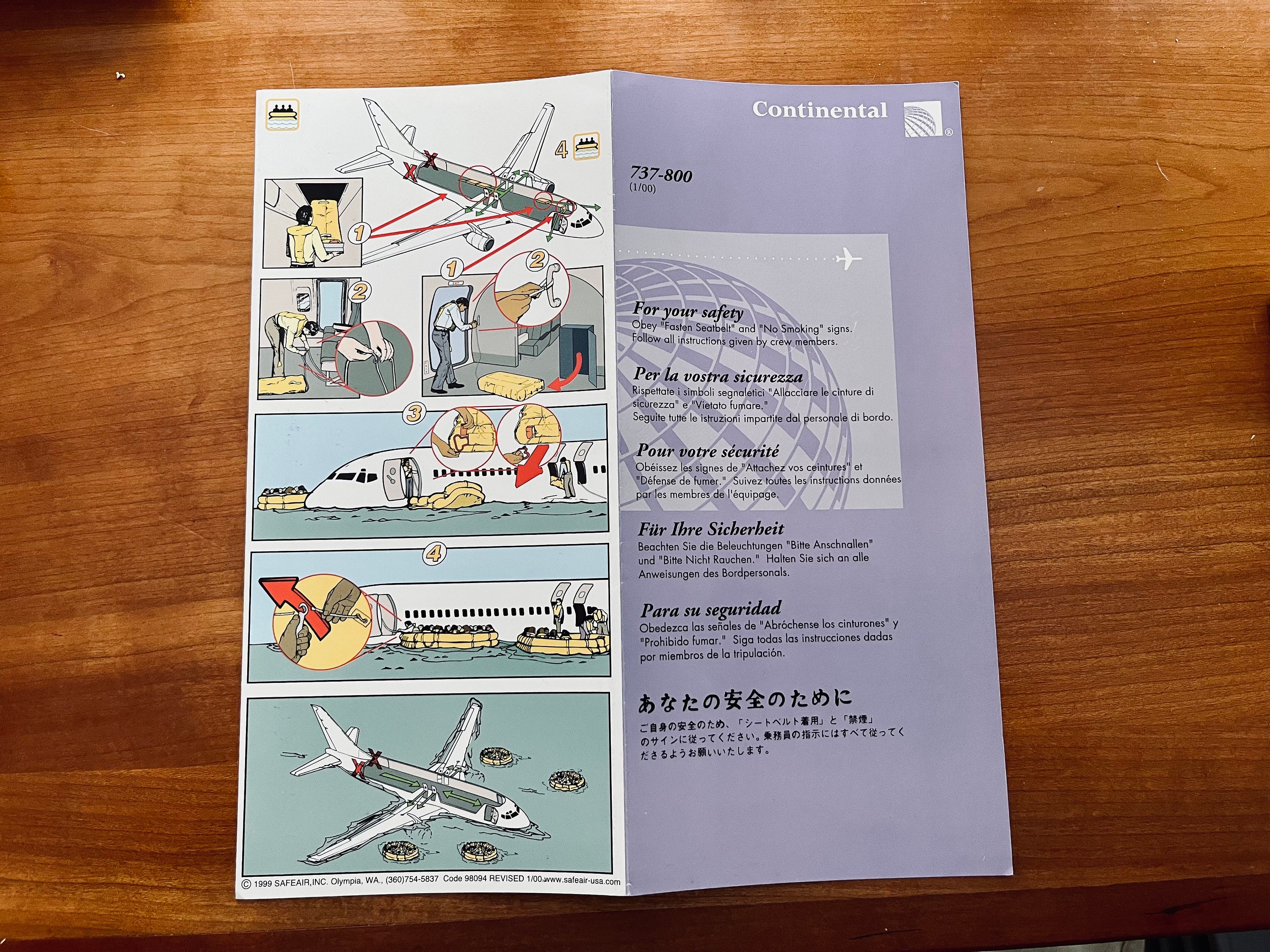 Vintage Airlines Safety Card/ 737-800 Safety Card/ Vintage - Etsy