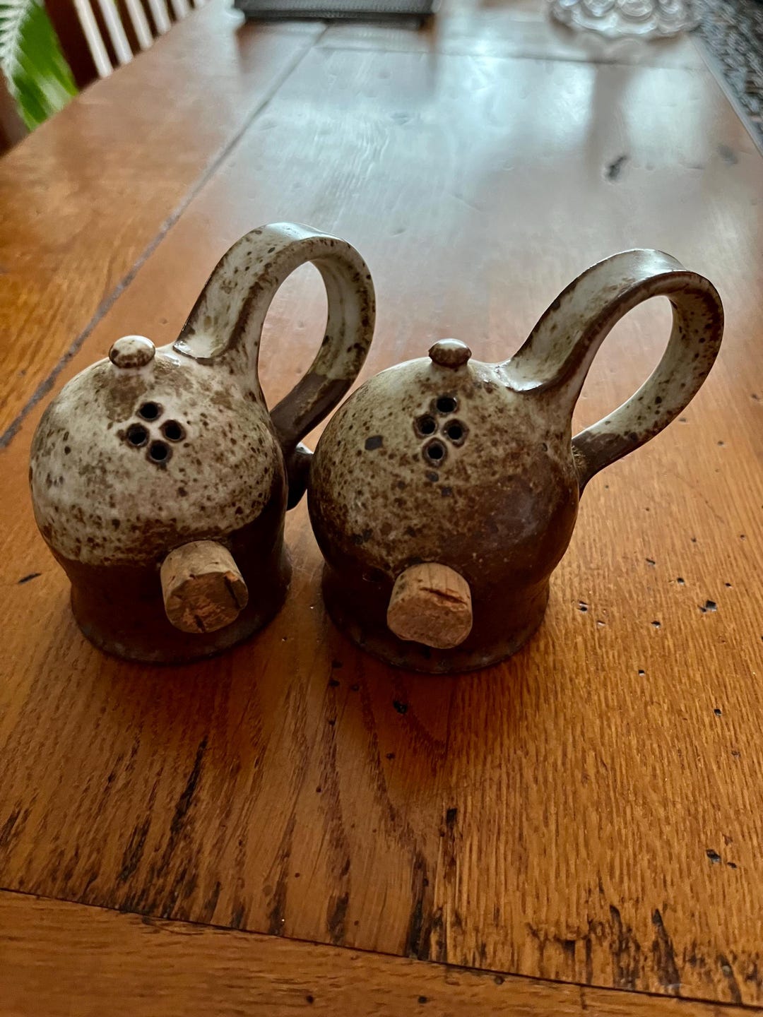 Studio Pottery Salt & Pepper Shakers/ Signed Hand Made Salt and Pepper ...