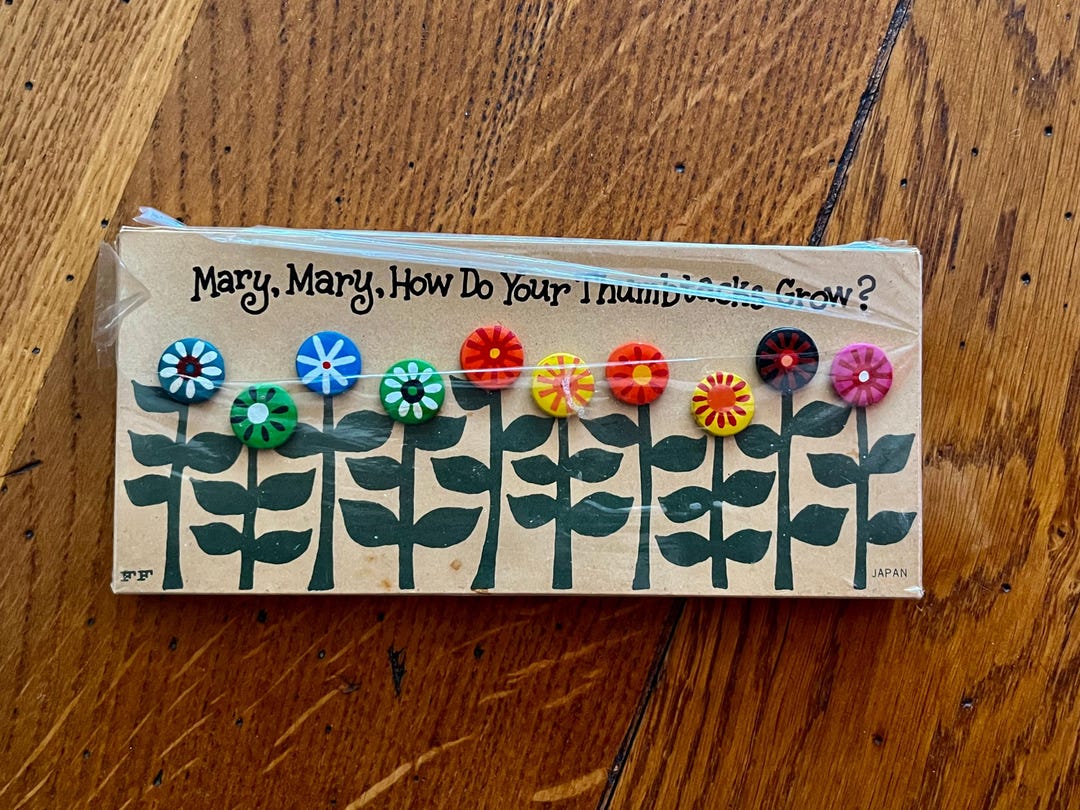 RARE Vintage Fitz & Floyd Hand-painted Thumbtacks/ mary, Mary, How Do ...