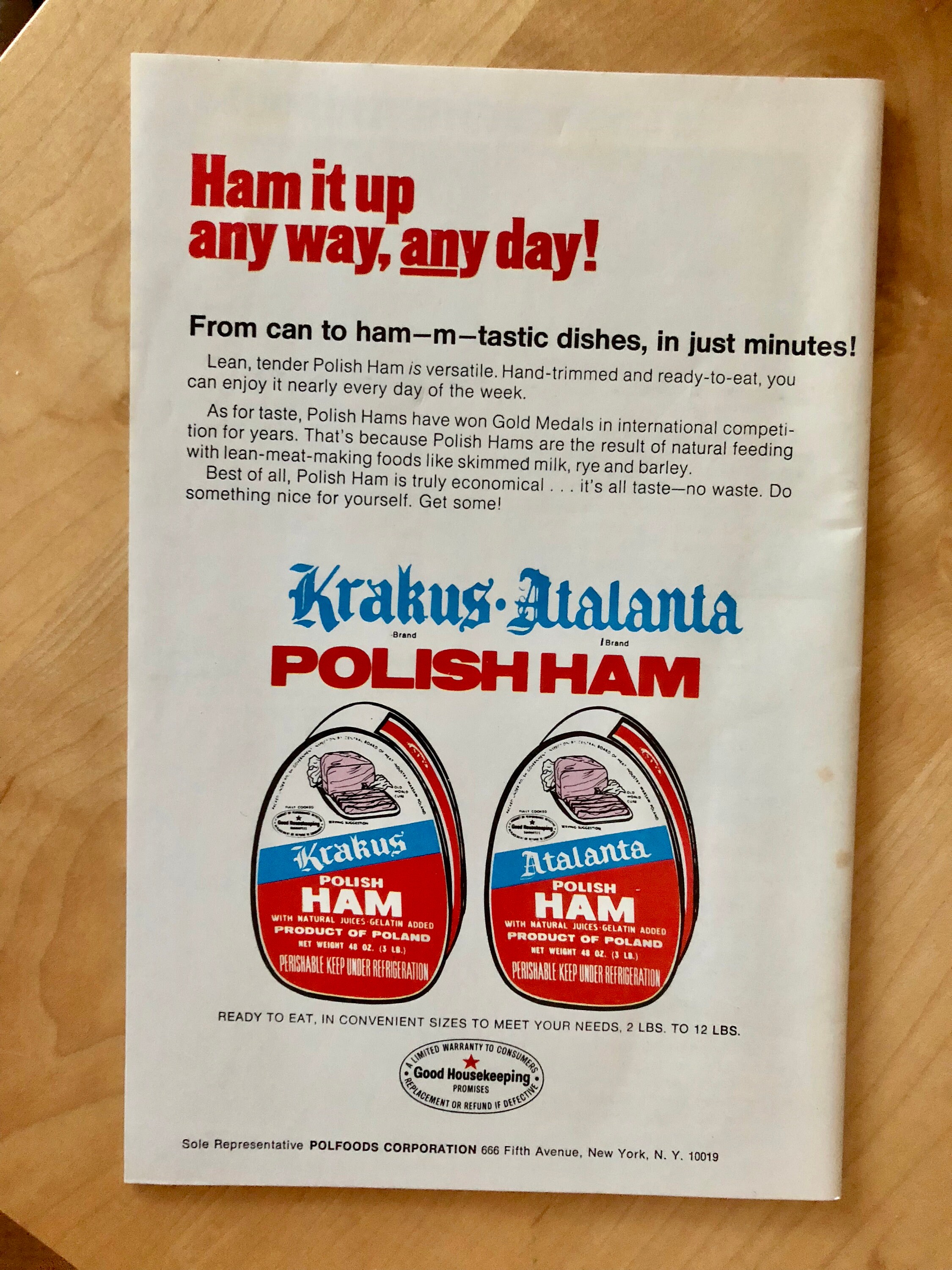 Vintage 1973 Cooking Pamphlet/ Polish Ham: Quick 'N Easy - Etsy