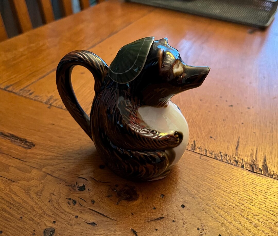 Vintage Ceramic Bear Creamer With Turtle Shell Hat/ 1960s MCM Ceramic ...