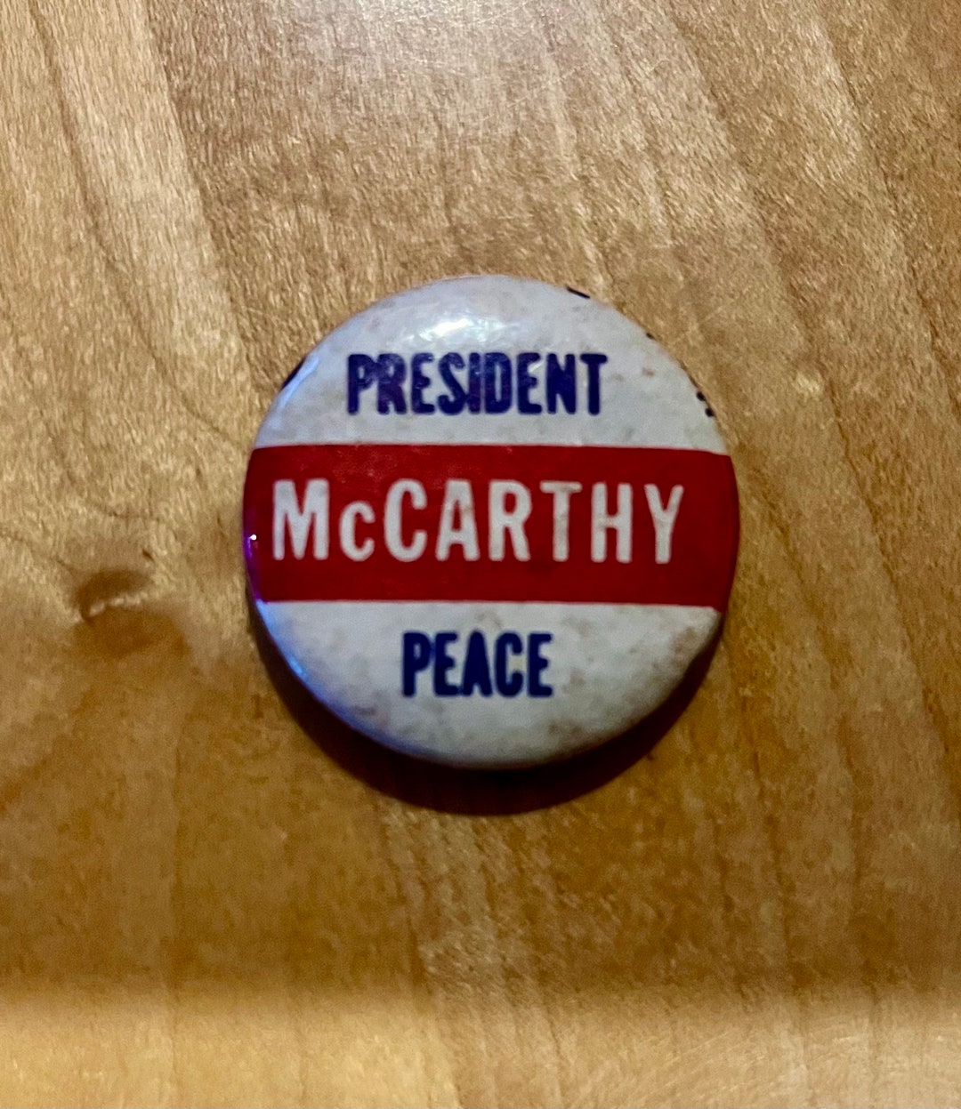 Vintage 1968 Mccarthy Campaign Button/ "president Mccarthy Peace"/ 1968 ...