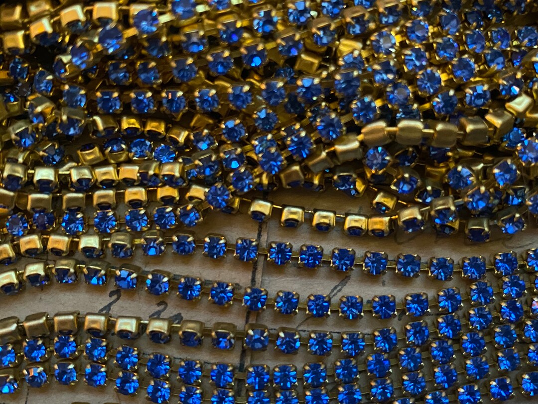 Genuine Vintage Blue Diamante Chain Made With Swarovski Crystals - by ...