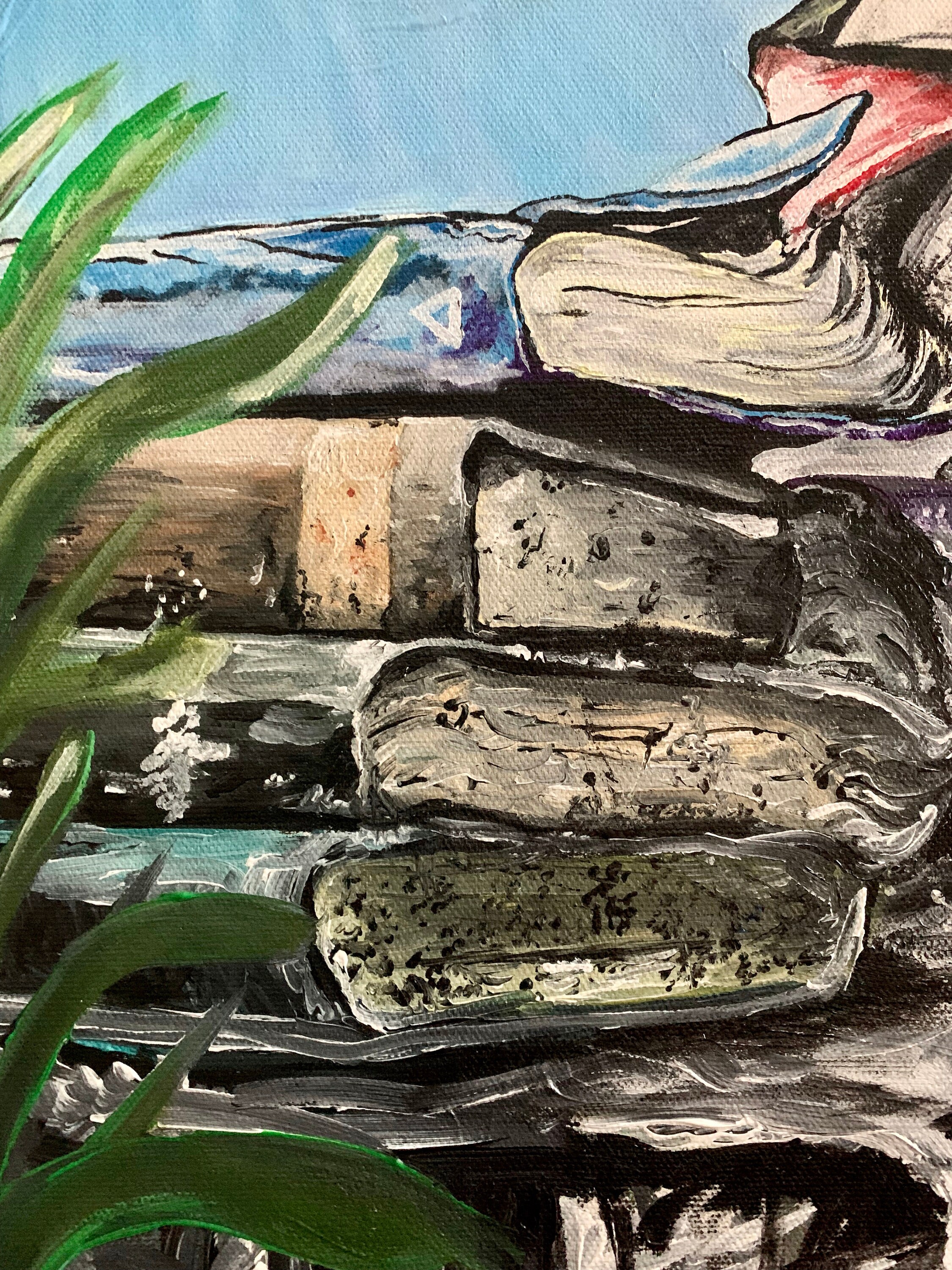 Book Pile Art Print | Vintage Books Painting | Book Lover Art | Library ...