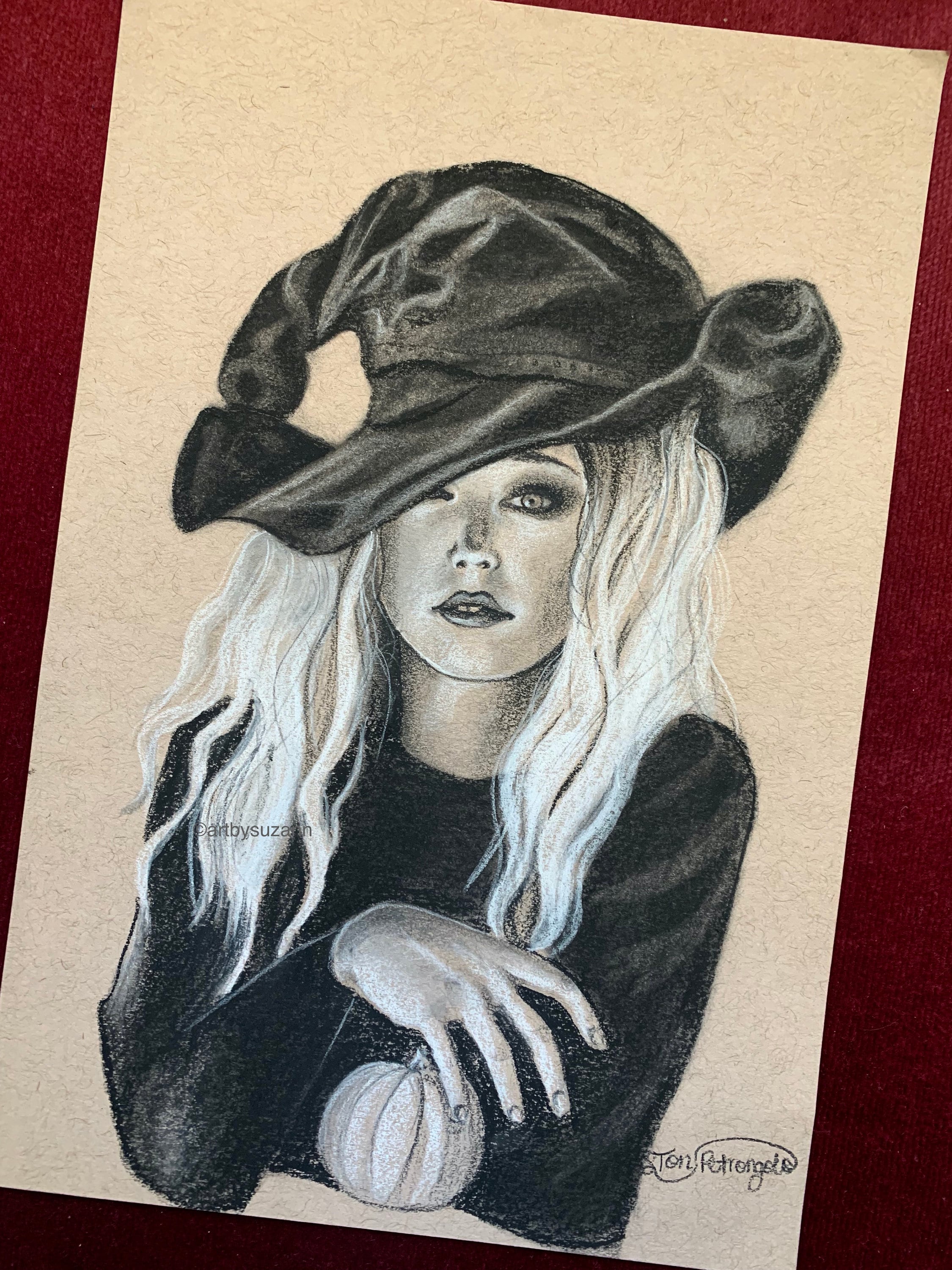 Original Drawing Witch Charcoal Drawing Dark Academia Art Witchy Vibes ...