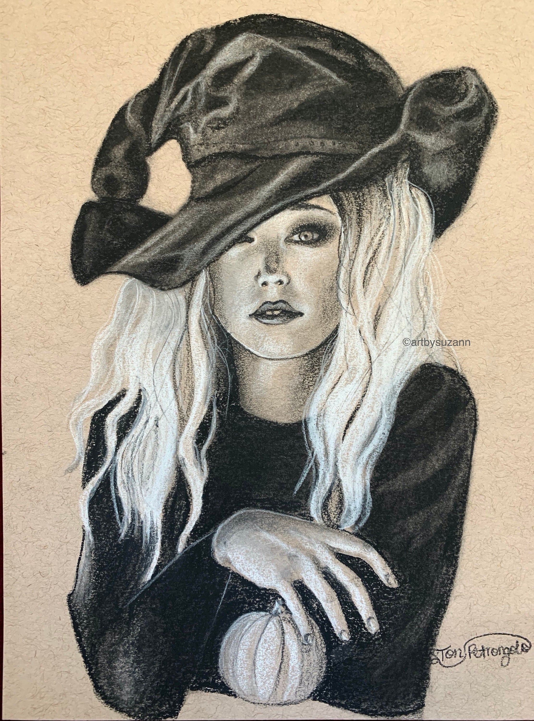 Original Drawing Witch Charcoal Drawing Dark Academia Art Witchy Vibes ...