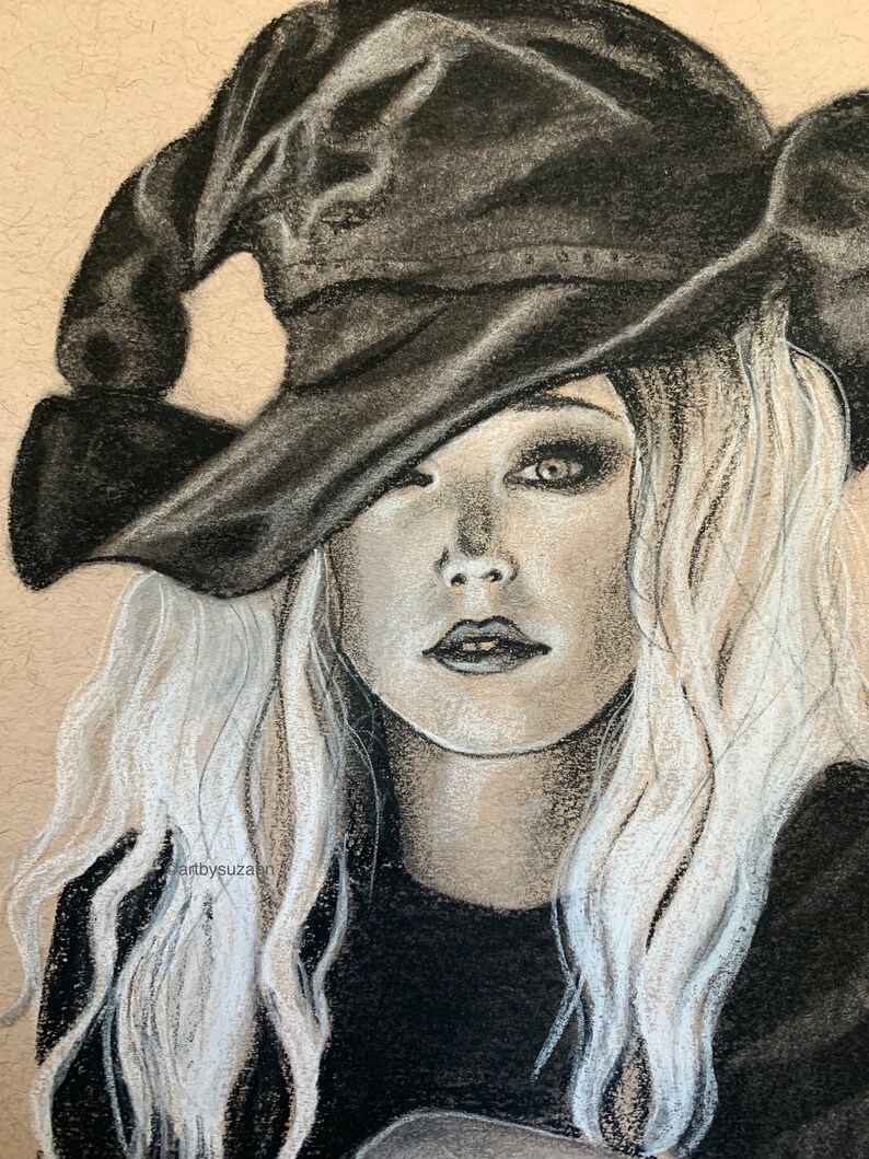 Original Drawing Witch Charcoal Drawing Dark Academia Art Witchy Vibes ...