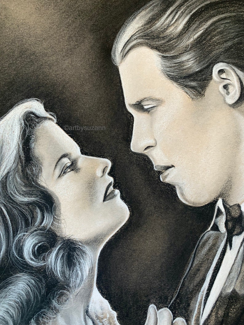 Art Print Old Hollywood Drawing Jimmy Stewart Katherine - Etsy