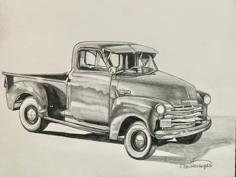 Art Print Old Chevy Car Fine Art Print Vintage Truck Print Kids Wall ...