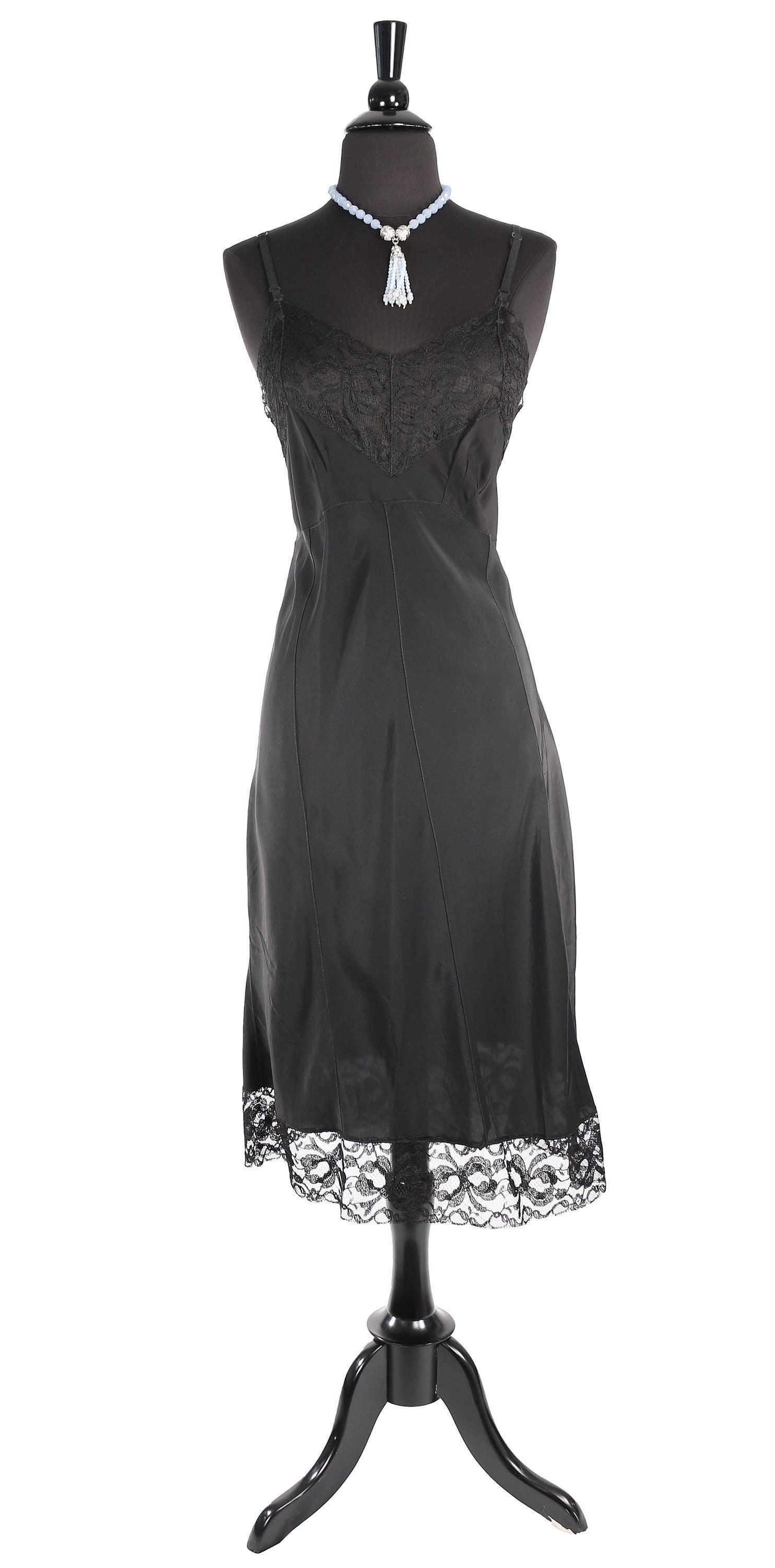 1940's Black Vintage Full Slip Bias Cut Rayon Sheer - Etsy