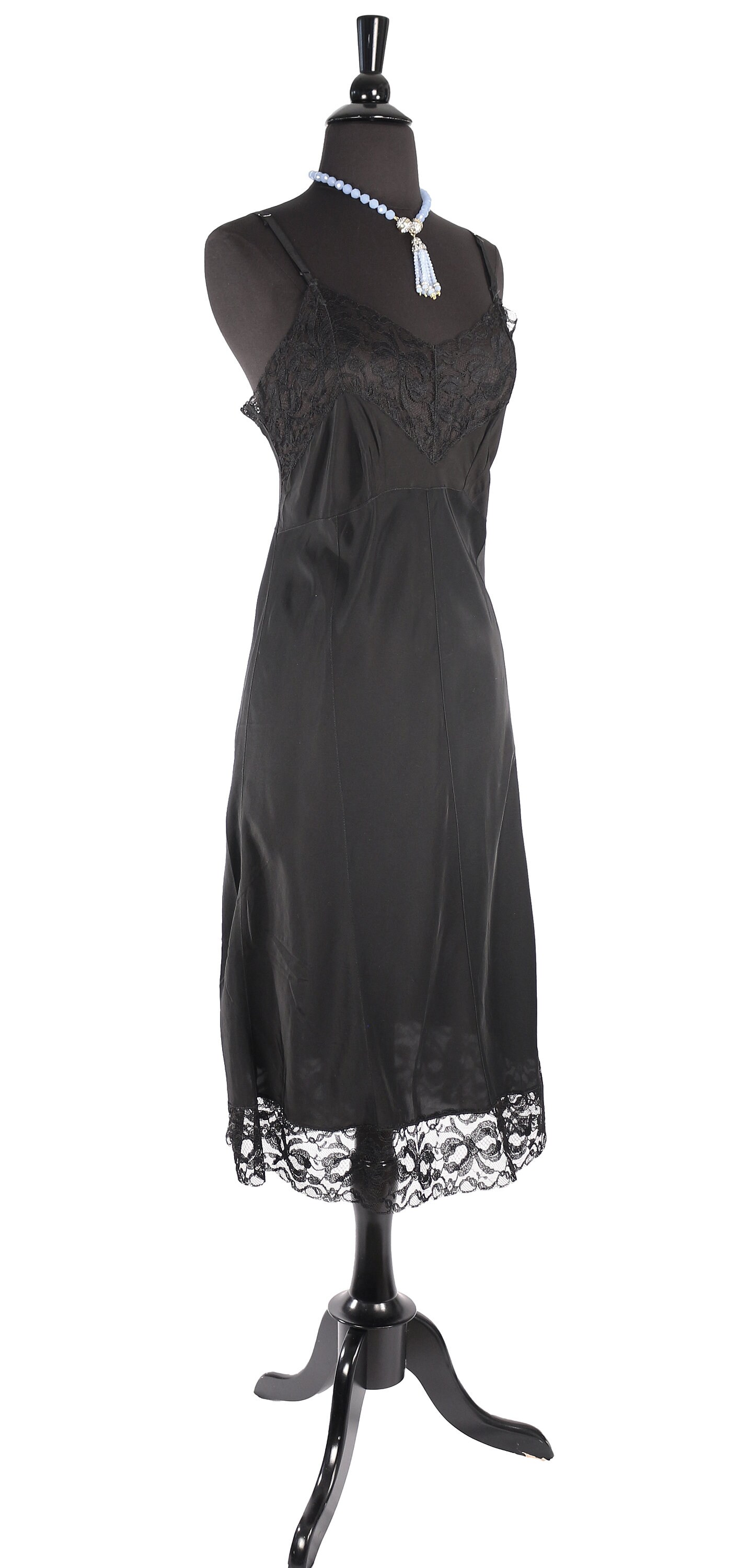 1940's Black Vintage Full Slip Bias Cut Rayon Sheer - Etsy