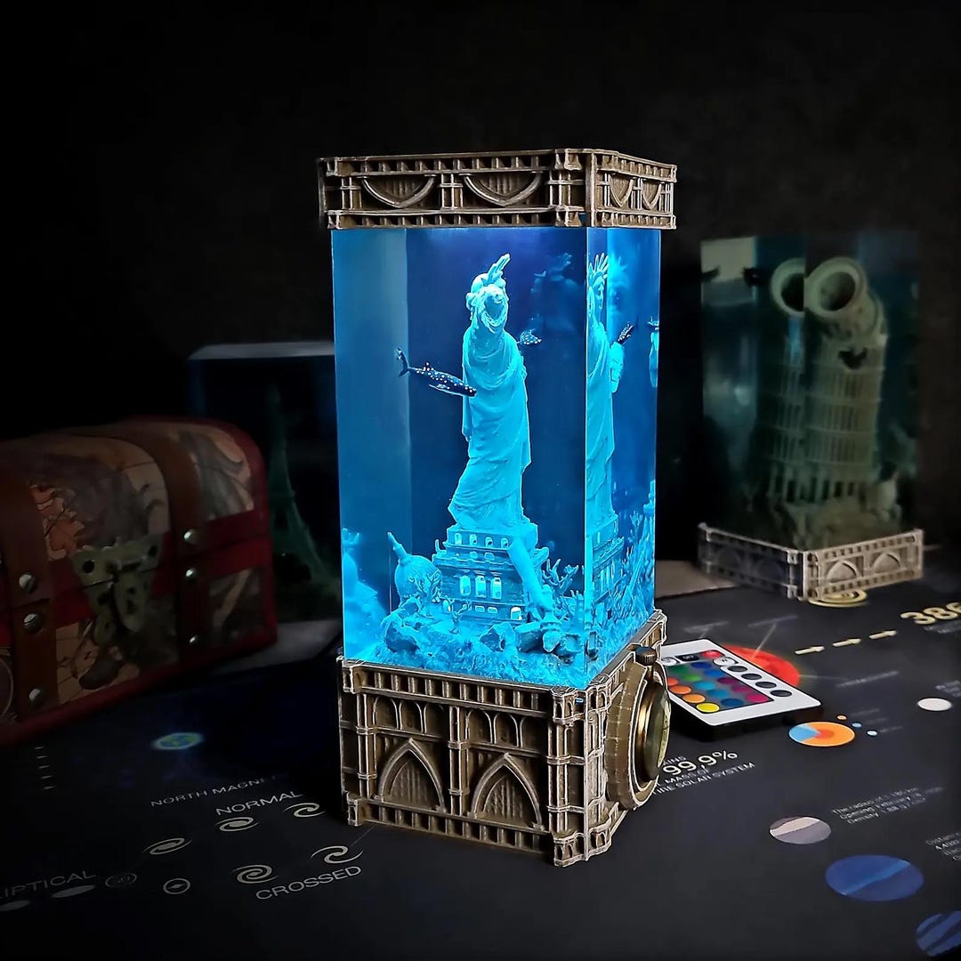Statue of Liberty Undersea Ocean Custom Resin Lamp, Clock, Resin ...