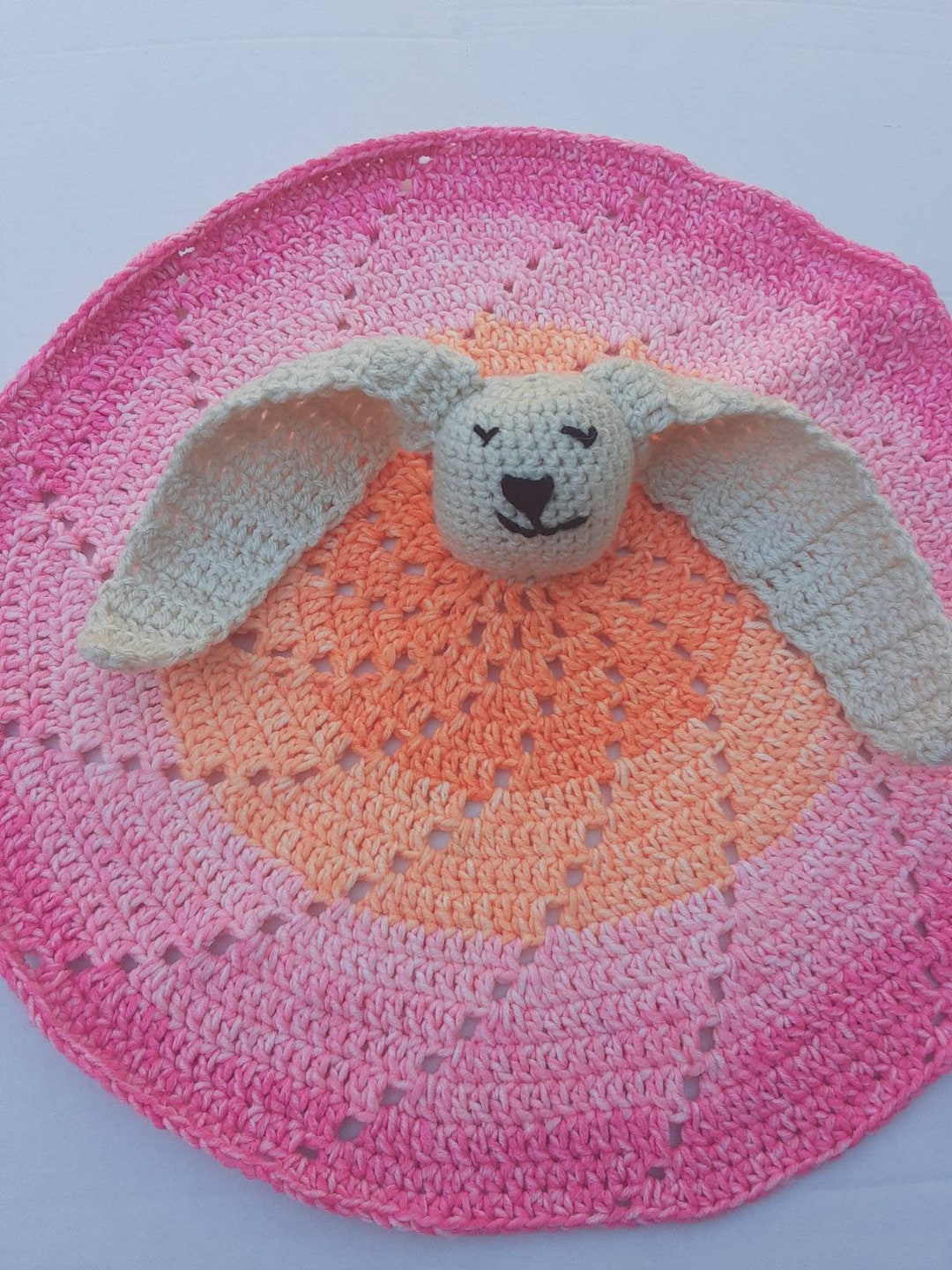 Bunny Lovey, Crochet Bunny Lovey, Pink Bunny Lovey, Crochet Rabbit ...