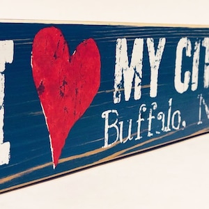 I Love My City Buffalo, NY Wooden Sign - Etsy