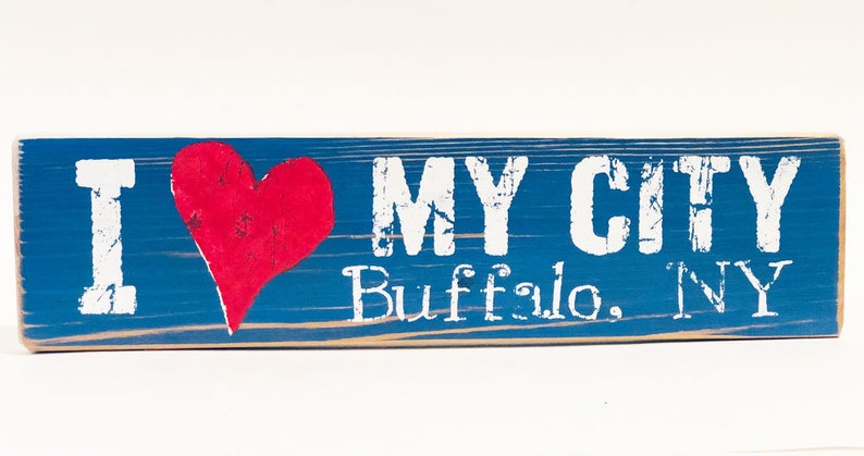 I Love My City Buffalo, NY Wooden Sign - Etsy