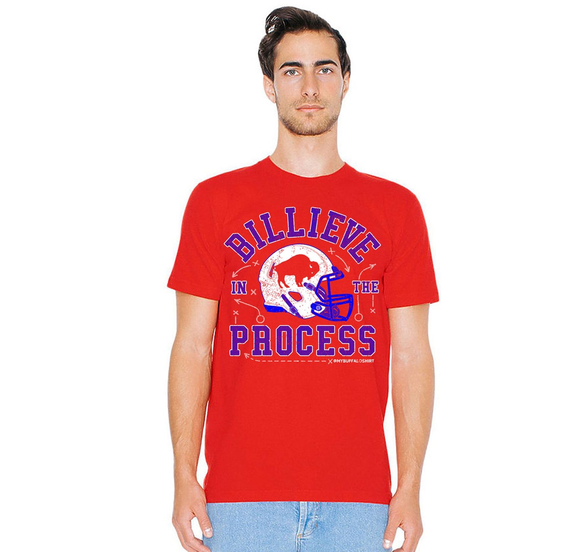 BILLIEVE in the Process Adult Unisex T Shirt | Red Football Tee ...